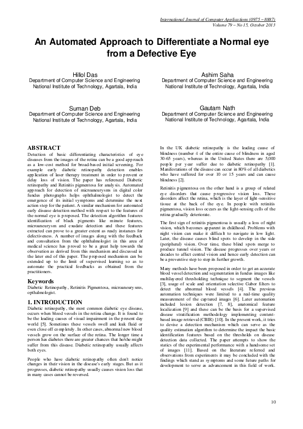 (PDF) An Automated Approach to Differentiate a Normal eye from a ...