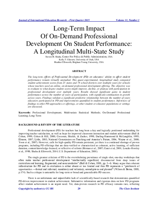 (PDF) Long-Term Impact Of On-Demand Professional Development On Student ...