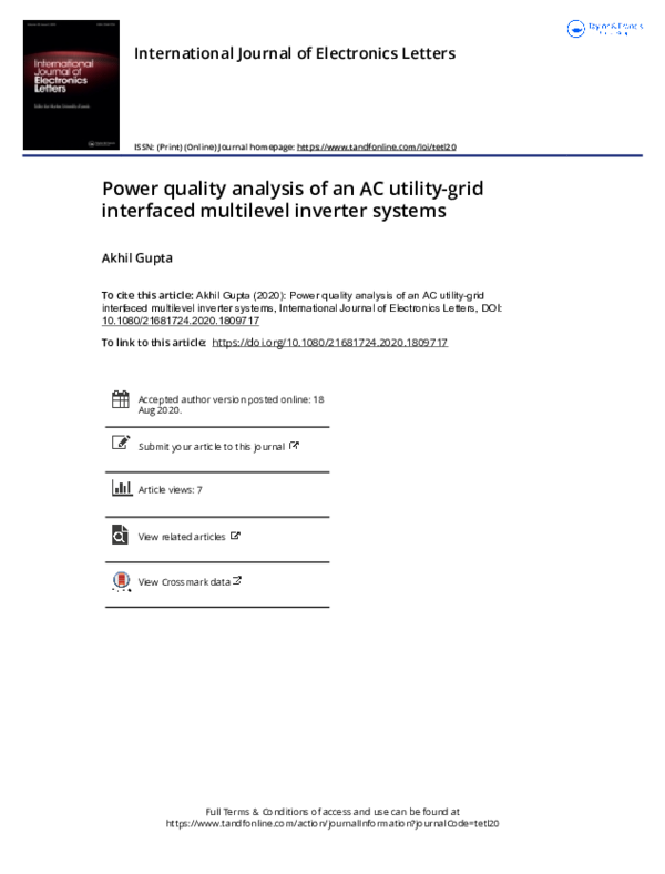 (PDF) Power quality analysis of an AC utility-grid interfaced ...