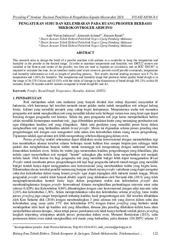 (PDF) Pengaturan Suhu Dan Kelembaban Pada Ruang Proofer Berbasis ...