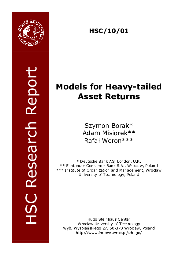 (PDF) Models for heavy-tailed asset returns | Verotica Wiserhogg ...