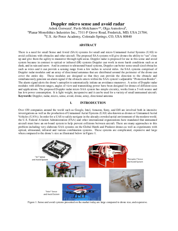 (PDF) Doppler micro sense and avoid radar
