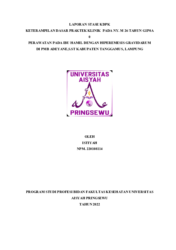 (DOC) tugas laporan stase kdpk