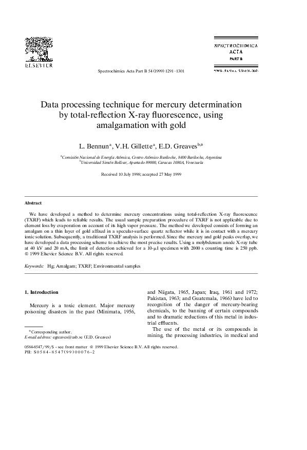 (PDF) Data processing technique for mercury determination by total ...