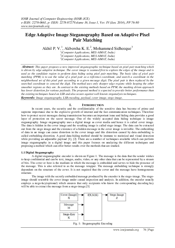 (PDF) Edge Adaptive Image Steganography Based on Adaptive Pixel Pair Matching