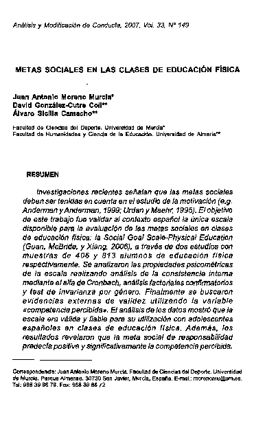 (PDF) METAS SOCIALES EN LAS CLASES DE EDUCACiÓN FíSICA
