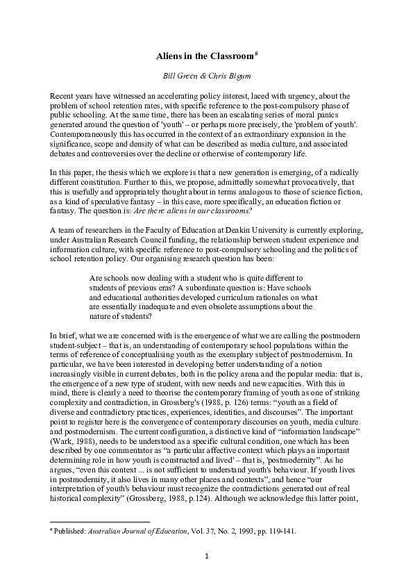 (PDF) Aliens in the Classroom