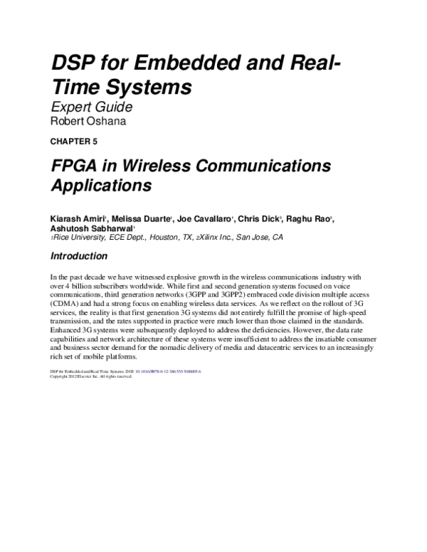 (PDF) FPGA in Wireless Communications Applications | Melissa Evangelista Vieira Duarte ...