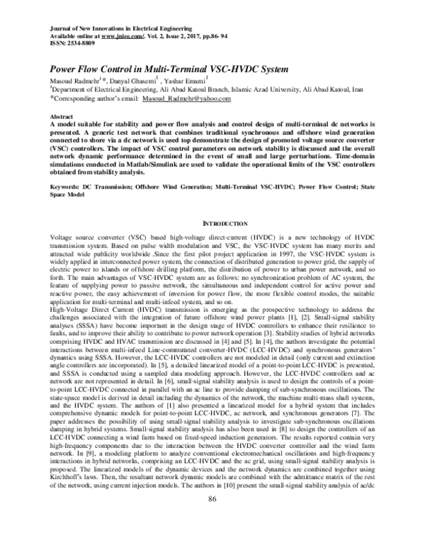 (PDF) Power Flow Control in Multi-Terminal VSC-HVDC System