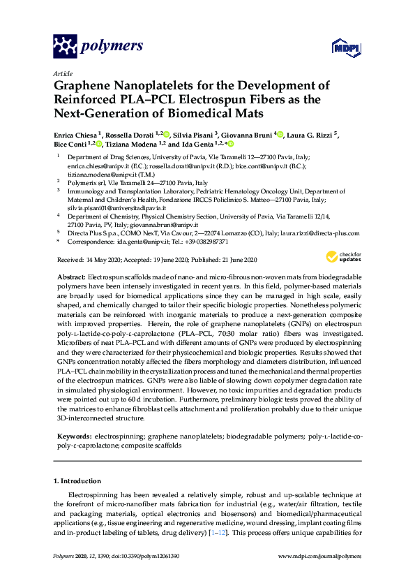 (PDF) Graphene Nanoplatelets for the Development of Reinforced PLA–PCL ...