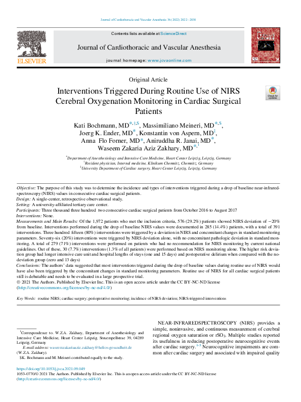 (PDF) Interventions Triggered During Routine Use of NIRS Cerebral ...