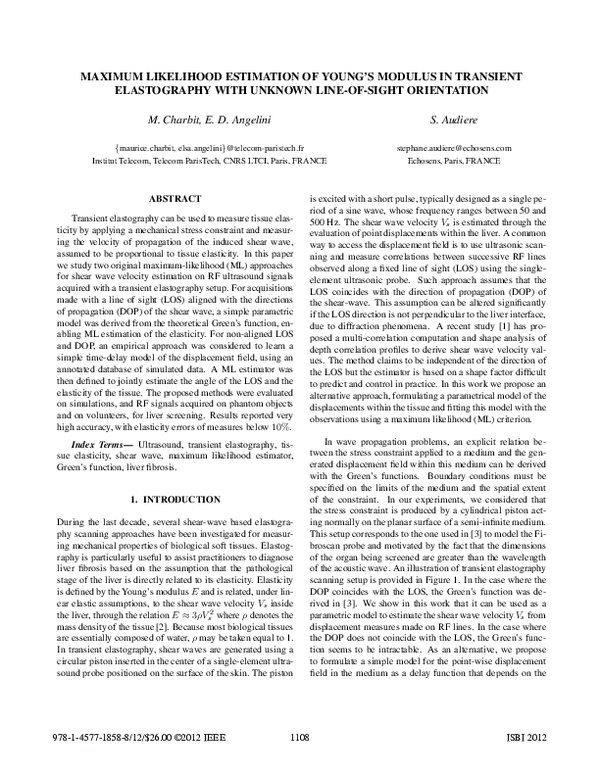 (PDF) Maximum likelihood estimation of Young's modulus in transient ...