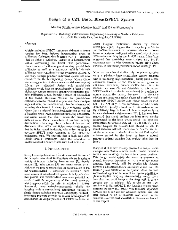 Pdf Design Of A Czt Based Breast Spect System