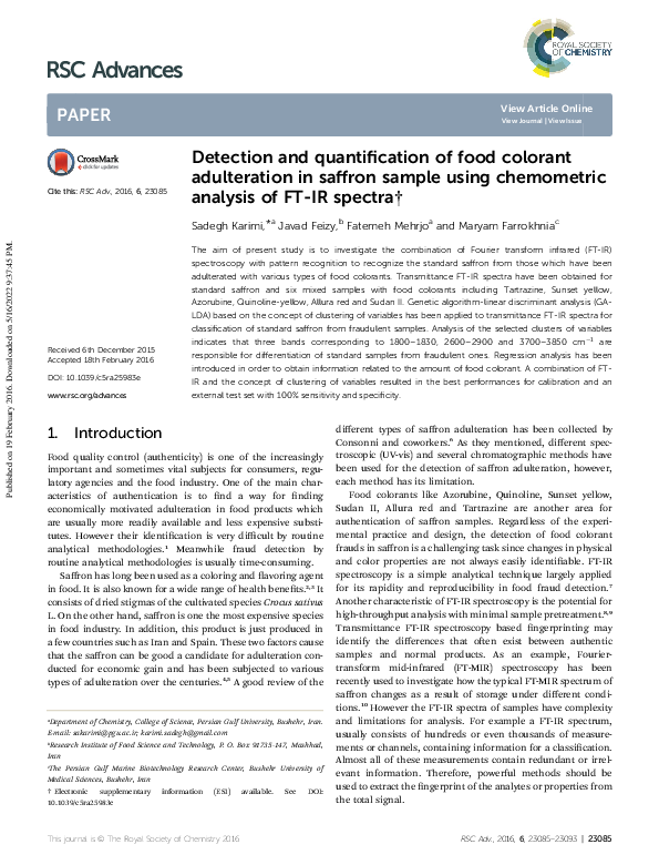 (PDF) Detection and quantification of food colorant adulteration in ...