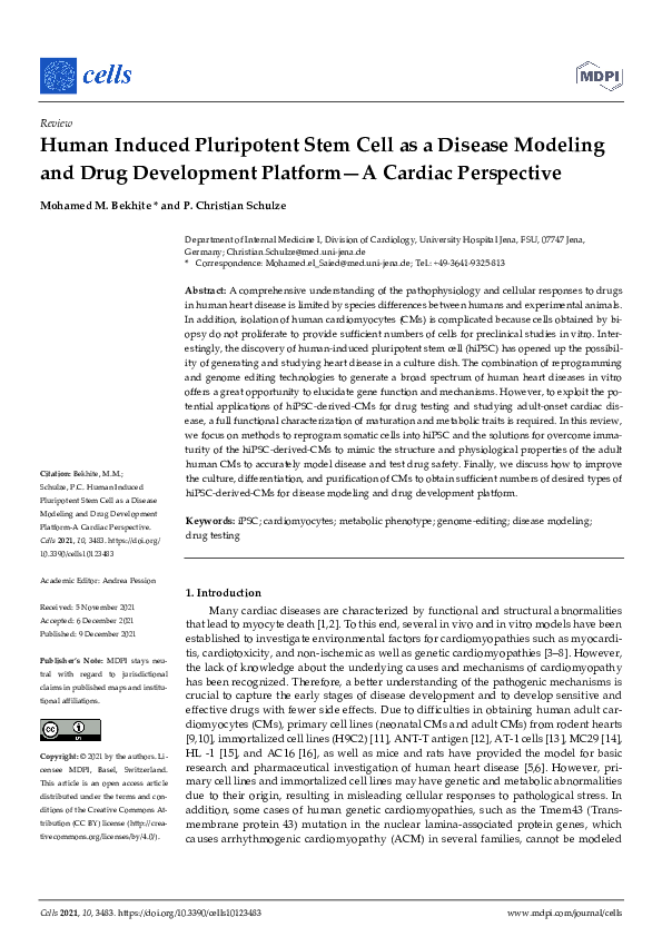 (PDF) Human Induced Pluripotent Stem Cell as a Disease Modeling and Drug Development Platform—A ...