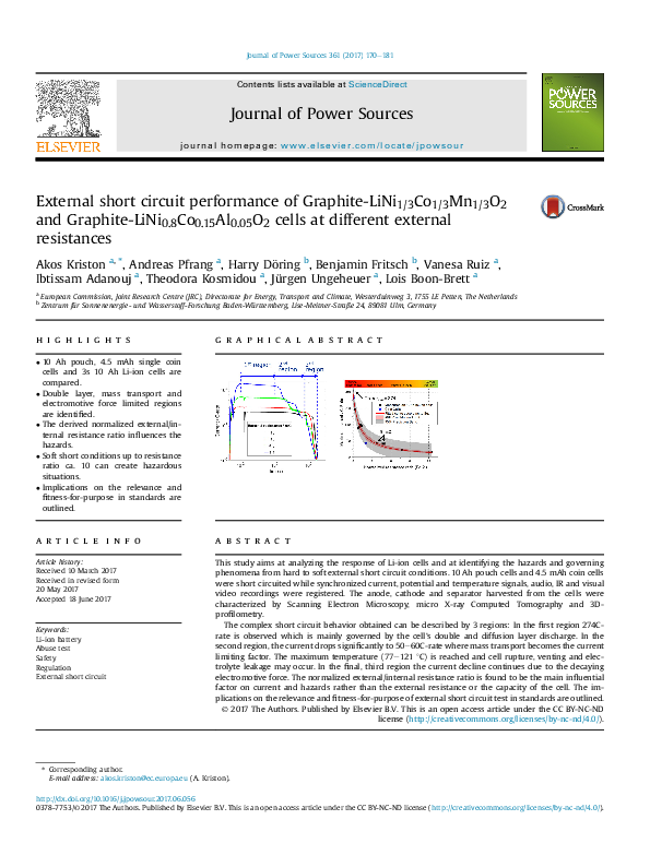 (PDF) External short circuit performance of Graphite-LiNi1/3Co1/3Mn1 ...