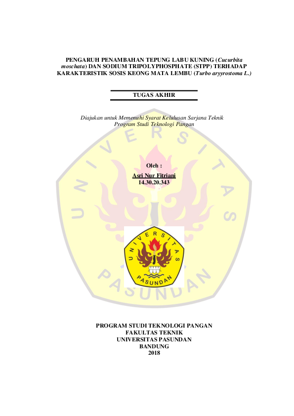 (PDF) PENGARUH PENAMBAHAN TEPUNG LABU KUNING (Cucurbita moschata) DAN SODIUM TRIPOLYPHOSPHATE ...