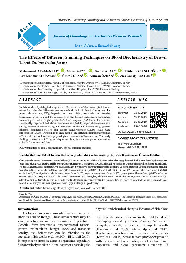 (PDF) The Effects of Different Stunning Techniques on Blood ...