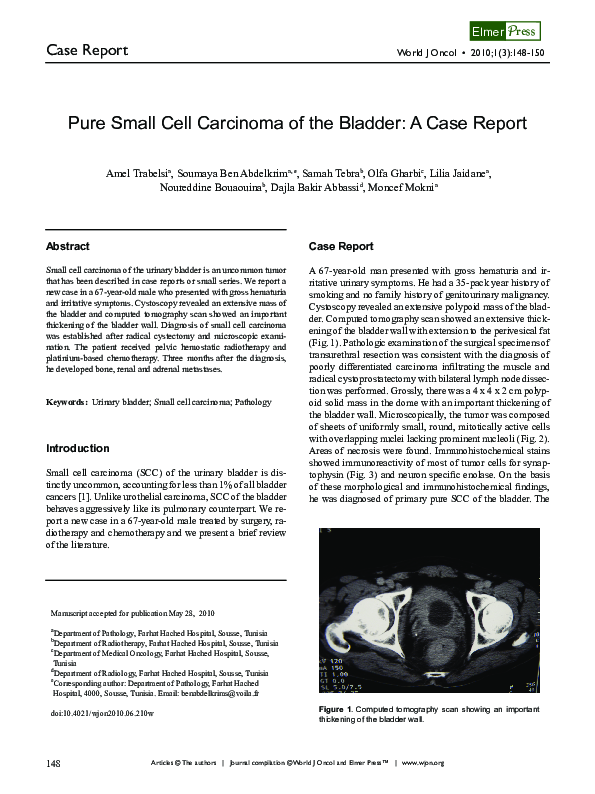 (PDF) Case of Small Cell Carcinoma in Bladder