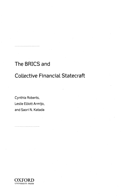 (PDF) The BRICS and Collective Financial Statecraft