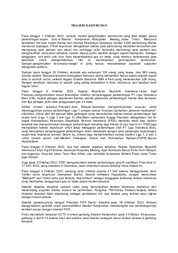 (DOC) TRAGEDI KANJURUHAN