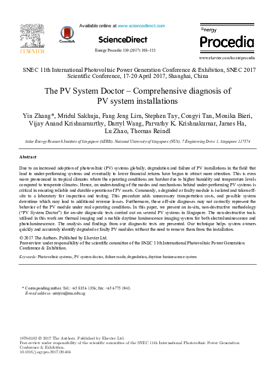 (PDF) The PV System Doctor – Comprehensive diagnosis of PV system ...