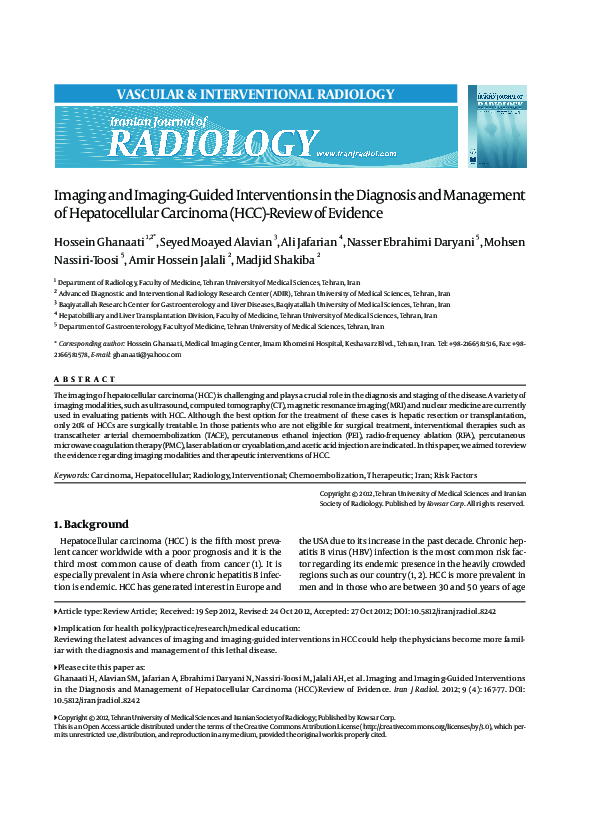 (PDF) Imaging and imaging-guided interventions in the diagnosis and ...