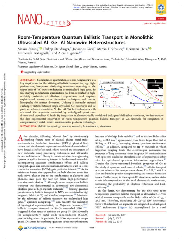 (PDF) Room-Temperature Quantum Ballistic Transport in Monolithic ...