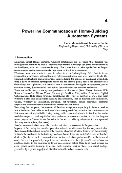 (PDF) Powerline Communication in Home Automation