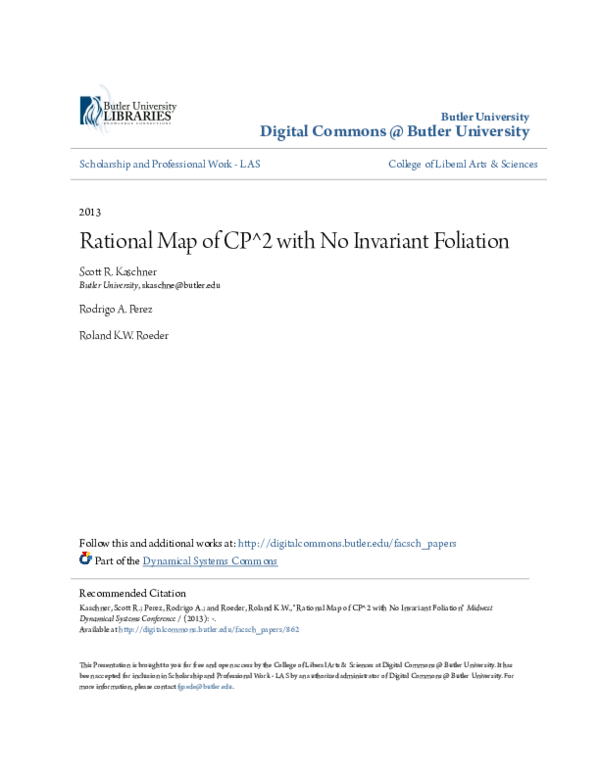 Rational Map of CP^2 with No Invariant Foliation