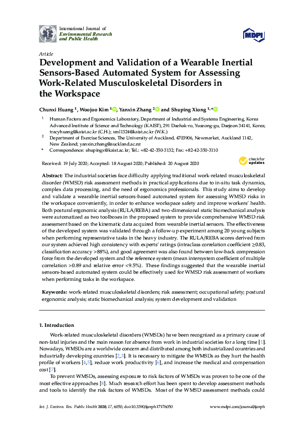 Pdf Development And Validation Of A Wearable Inertial Measurement
