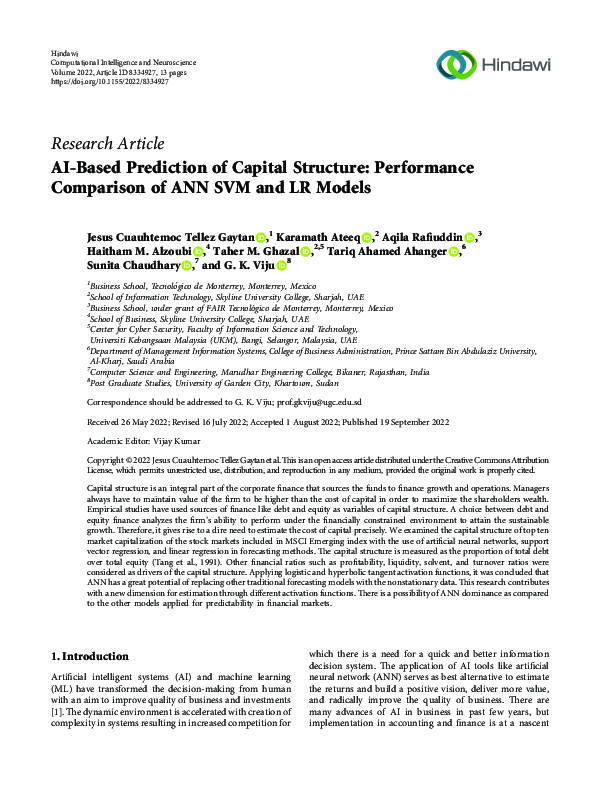(PDF) AI-Based Prediction of Capital Structure: Performance Comparison ...