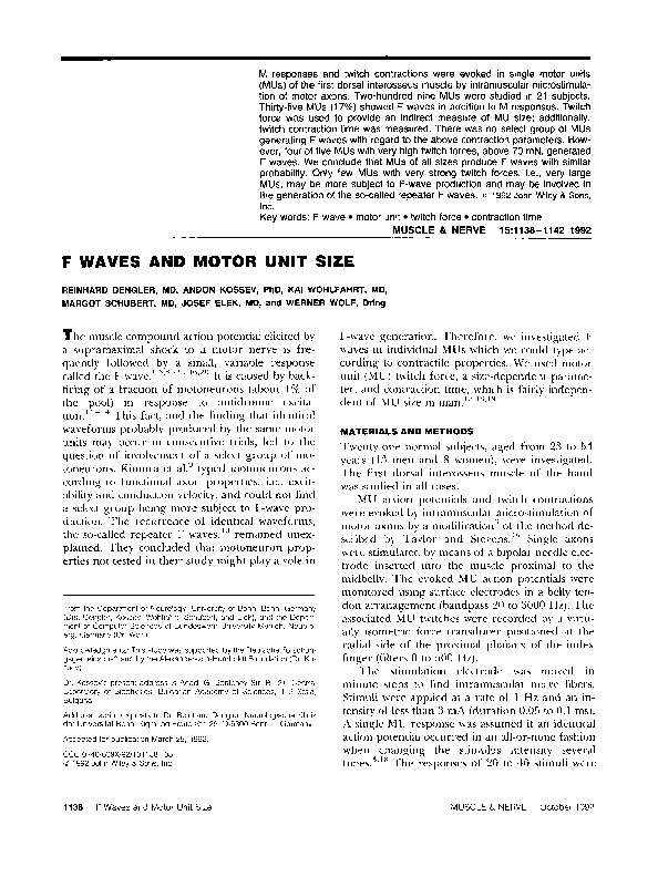 (PDF) F waves and motor unit size | Andon Kossev - Academia.edu