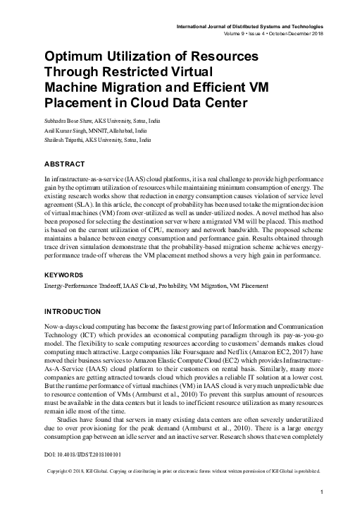 Pdf Optimum Utilization Of Resources Through Restricted Virtual