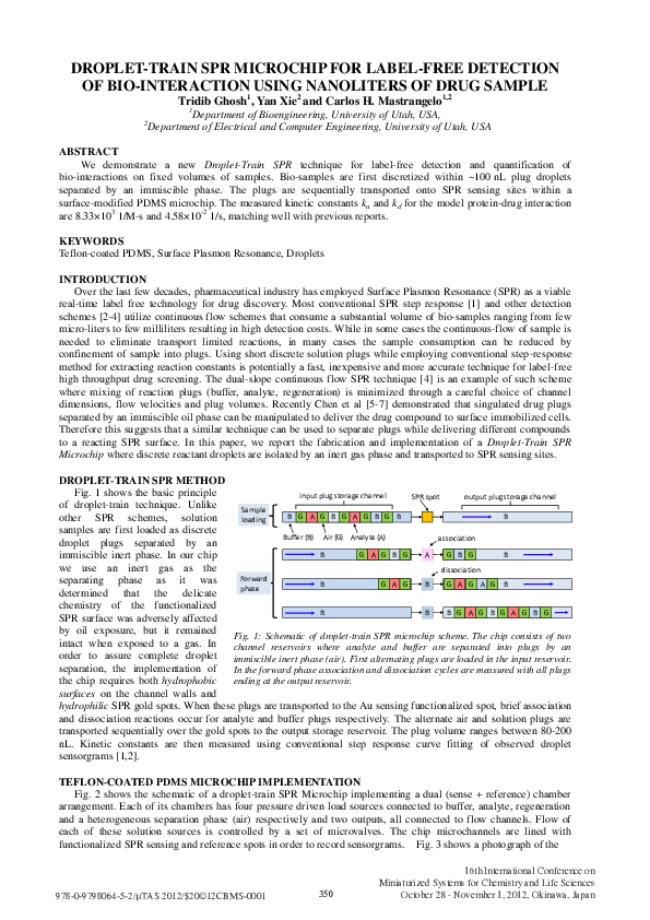 (PDF) Droplet-Train SPR Microchip for Label-Free Detection of Bio ...
