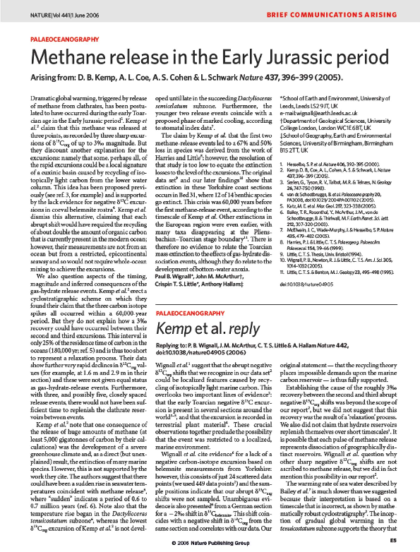 (PDF) Methane release in the Early Jurassic period | Paul Wignall ...