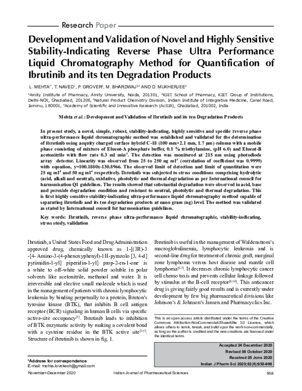 (PDF) Development and Validation of Novel and Highly Sensitive Stability-Indicating Reverse ...
