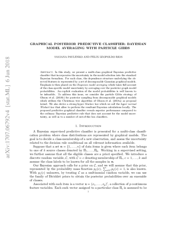 (PDF) Graphical posterior predictive classifier: Bayesian model ...