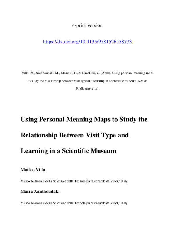 (PDF) Using Personal Meaning Maps to Study the Relationship Between ...