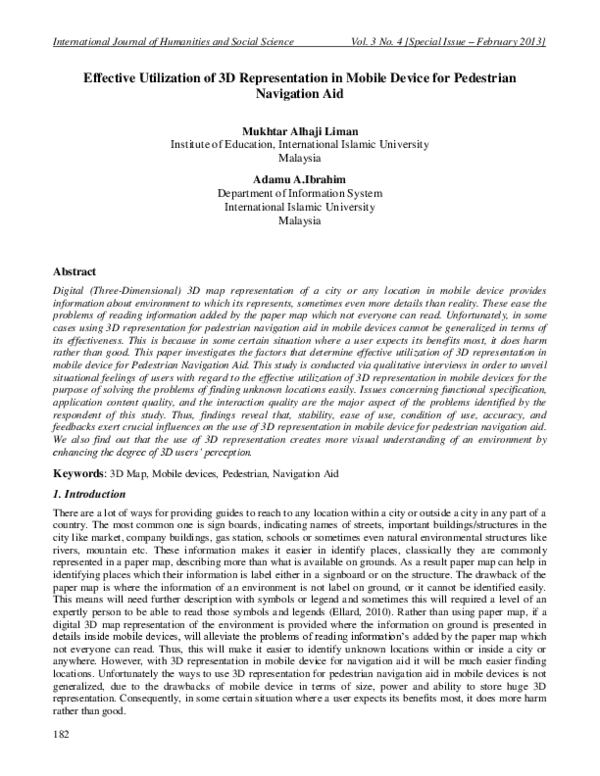 (PDF) Effective Utilization of 3D Representation in Mobile Device for Pedestrian Navigation Aid