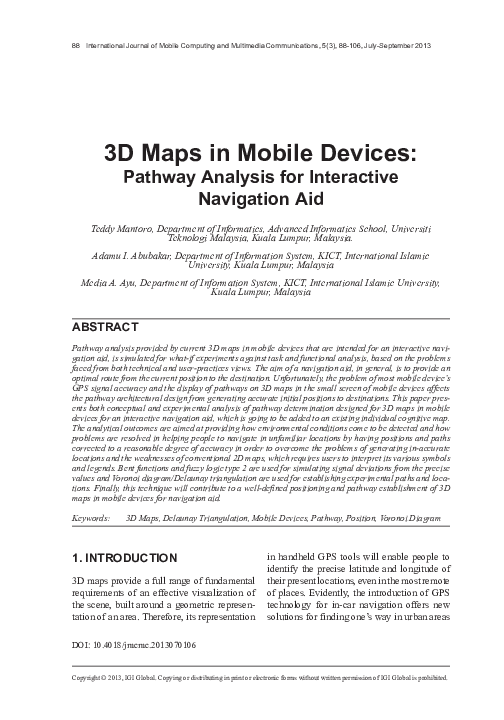 (PDF) 3D Maps in Mobile Devices