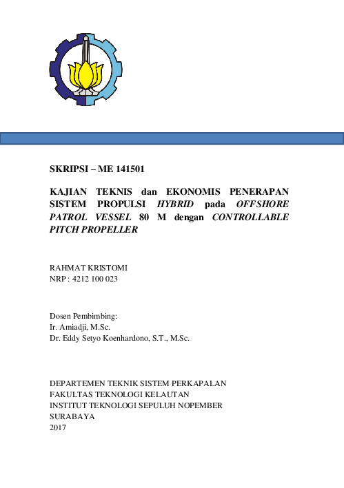 (PDF) Kajian Teknis dan Ekonomis Penerapan Sistem Propulsi Hybrid pada ...