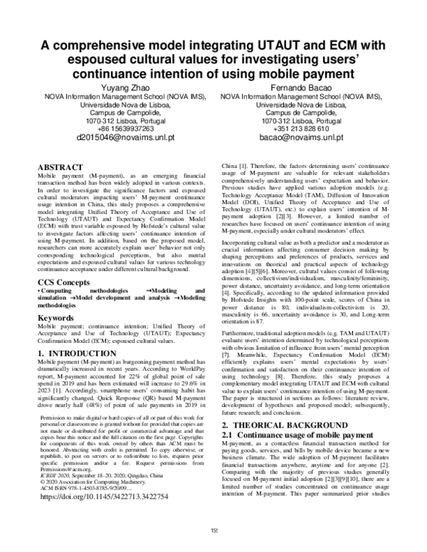 (PDF) A comprehensive model integrating UTAUT and ECM with espoused ...