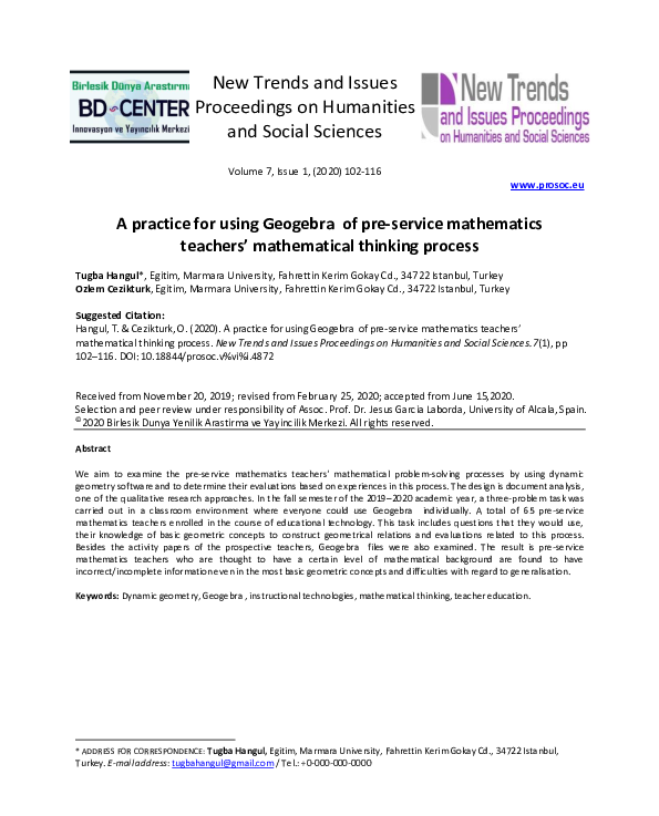 (PDF) A practice for using Geogebra of pre-service mathematics teachers ...