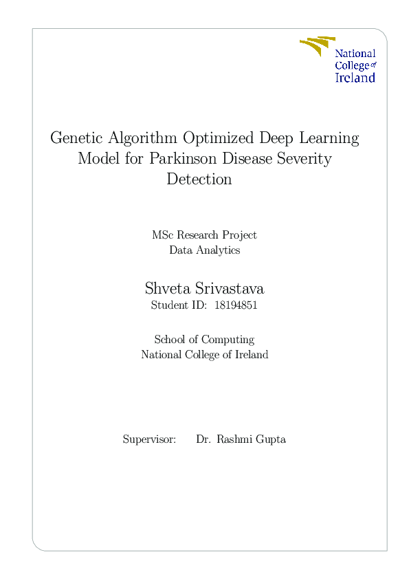 (PDF) Genetic Algorithm Optimized Deep Learning Model for Parkinson Disease Severity Detection