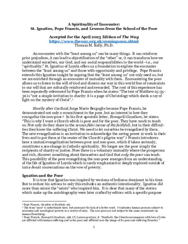 (PDF) A Spirituality of Encounter: Evangelized by the Poor