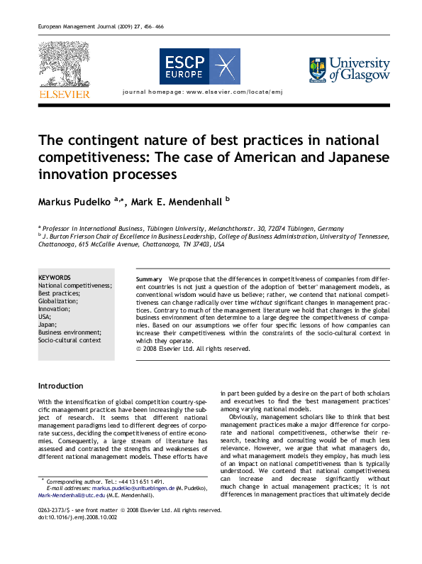 (PDF) The contingent nature of best practices in national ...