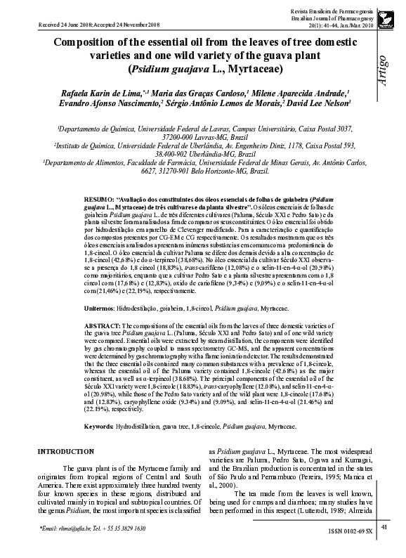 (PDF) Composition of the essential oil from the leaves of tree domestic ...
