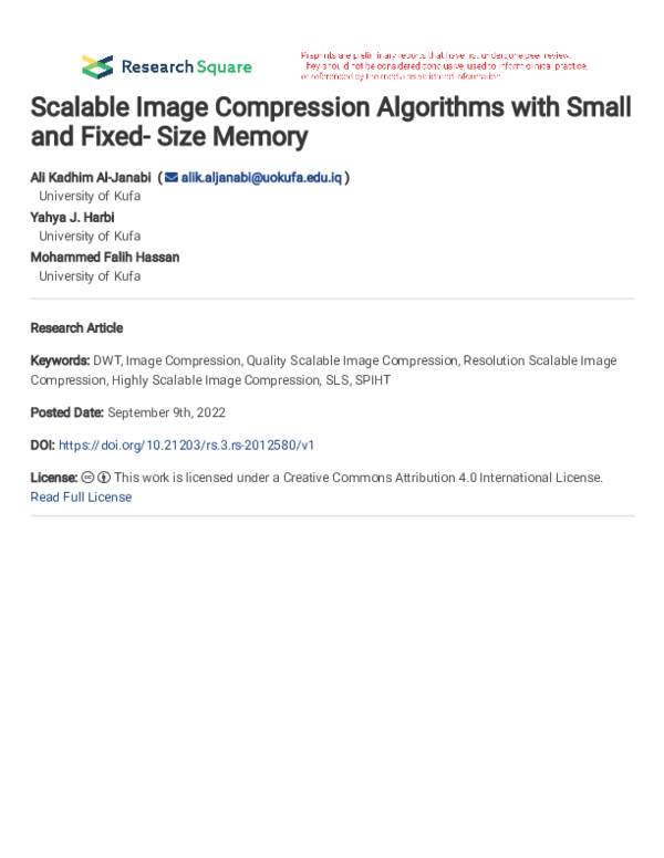 (PDF) Scalable Image Compression Algorithms with Small and Fixed- Size ...