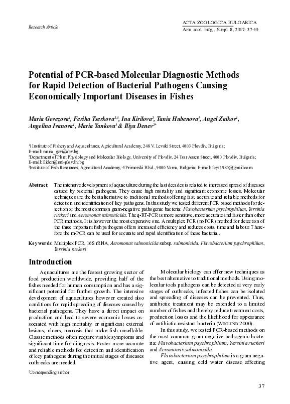(PDF) Potential of PCR-based Molecular Diagnostic Methods for Rapid Detection of Bacterial ...